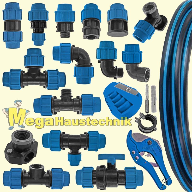 Gewinde Fittings aus Temperguß (schwarz)